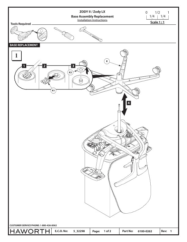 Zody II / Zody LX - Base Assembly Replacement | Details Page | Haworth