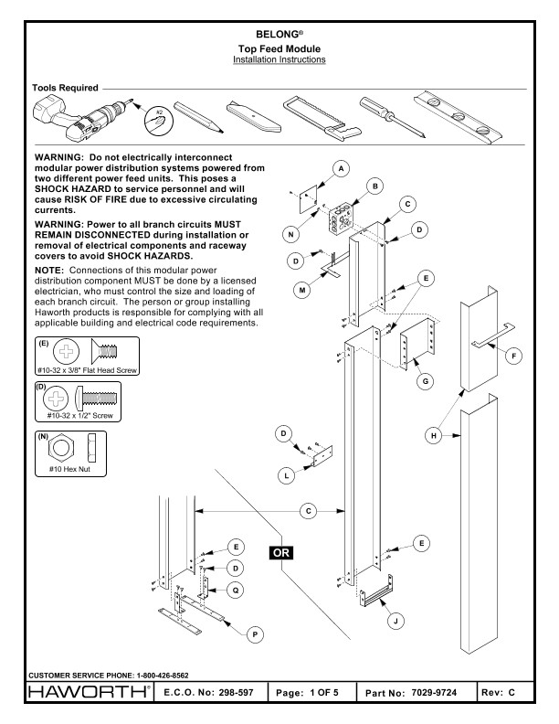 Belong - Top Feed Module - Installation | Details Page | Haworth