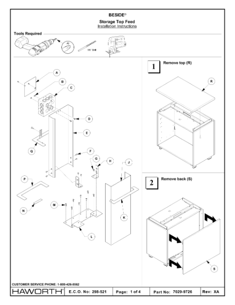 Beside - Storage Top Feed - Installation | Details Page | Haworth