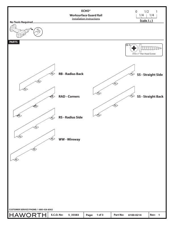 Echo - Worksurface Guard Rail | Details Page | Haworth