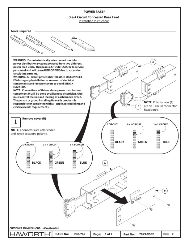 Power Base - 3 and 4 Circuit Concealed Base Feed - Installation ...