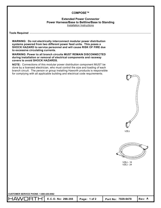 Compose - Extended Power Connector Power Harness/Base to Beltline/Base ...