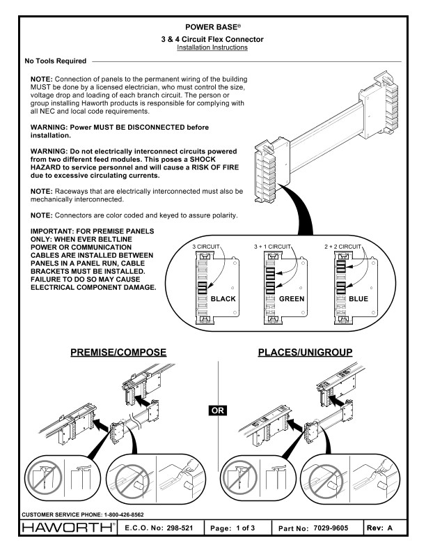 Power Base - 3 and 4 Circuit Flex Connector - Installation | Details ...