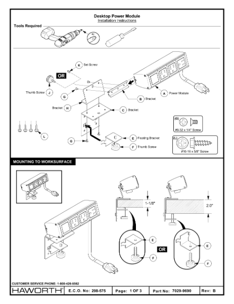 Desktop Power Module - Installation | Details Page | Haworth