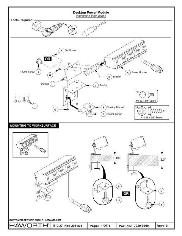 Desktop Power Module - Installation | Details Page | Haworth