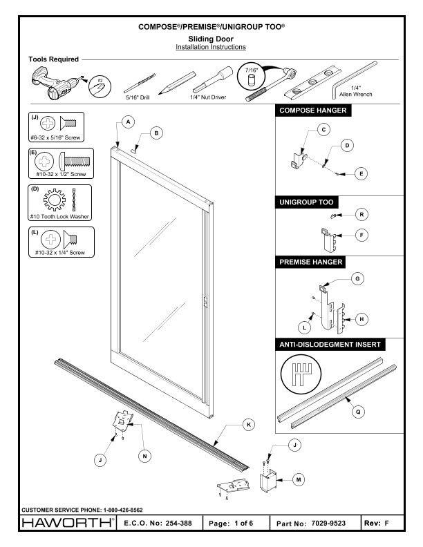 Compose/PREMISE/UniGroup Too - Sliding Door - Installation | Details ...