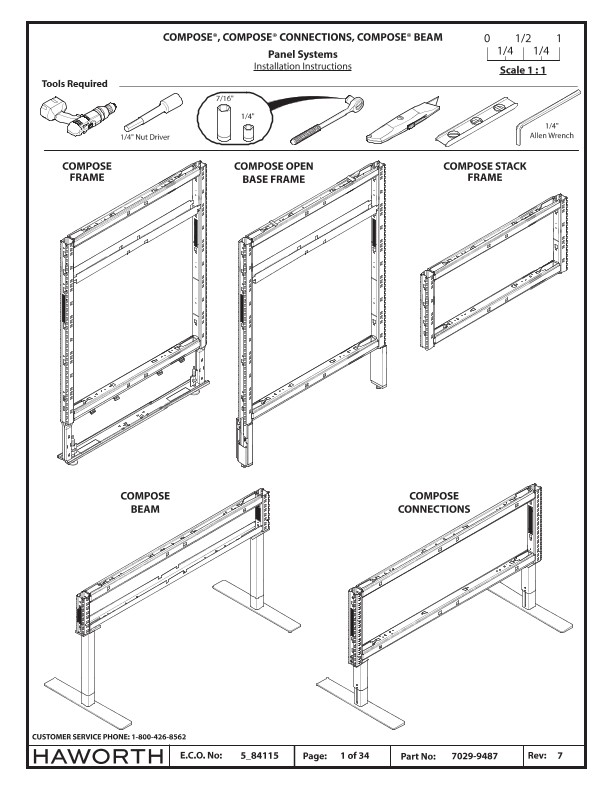 Compose, Connections, Beam, Panel Systems | Details Page | Haworth