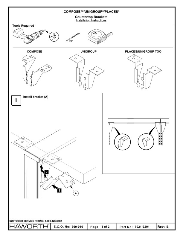 Compose/PLACES/UniGroup Countertop Brackets - Installation | Details ...