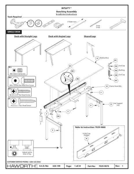 Intuity - Benching Assembly - Installation | Details Page | Haworth