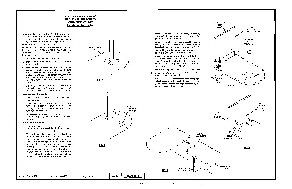 PLACES - Freestanding End Panel Supported Convergent Unit ...