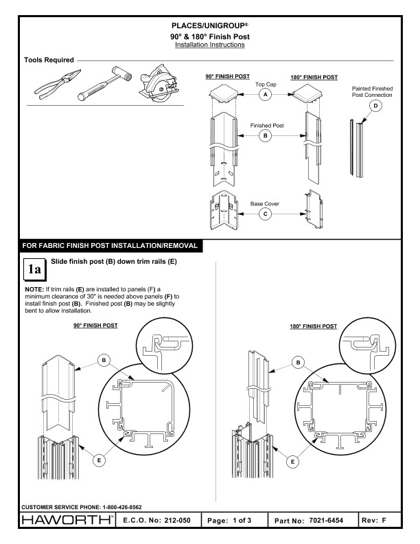 PLACES/UniGroup - 90° and 180° Finish Post - Installation | Details ...