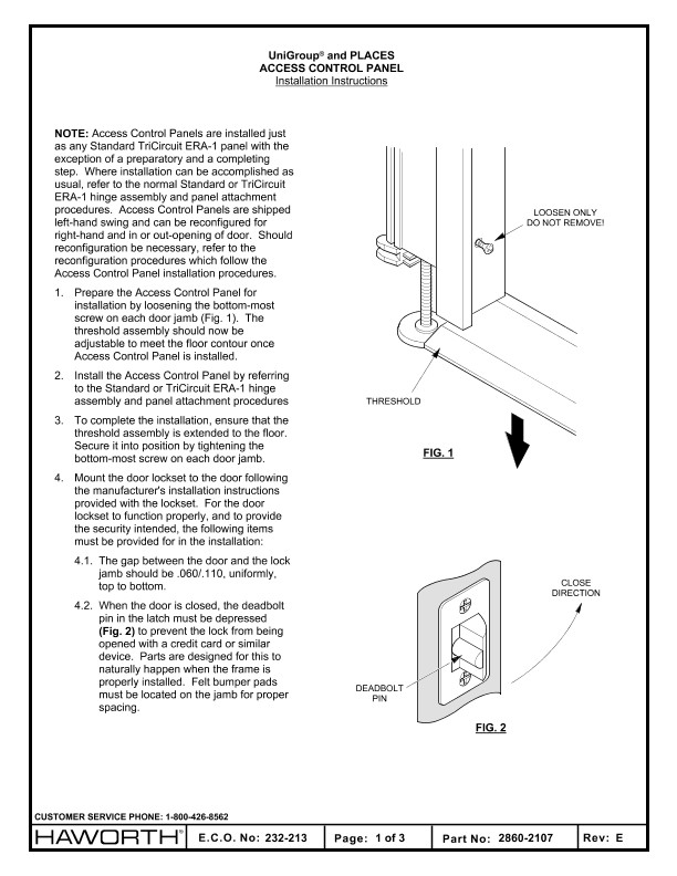 PLACES/UniGroup - Access Control Panel - Installation | Details Page ...