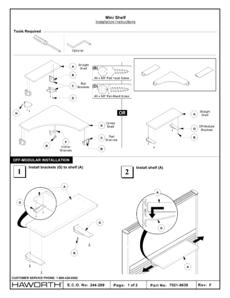 Mini Shelf - Installation | Details Page | Haworth