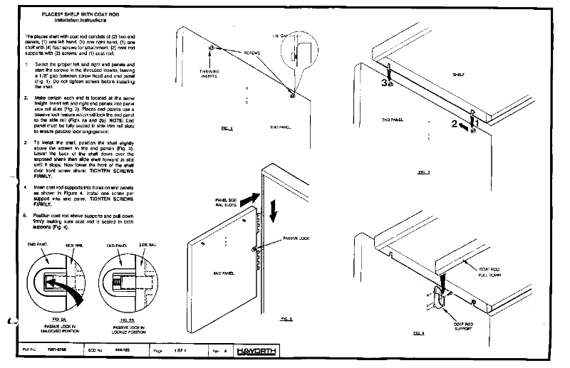 PLACES - Shelf with Coat Rod - Installation | Details Page | Haworth