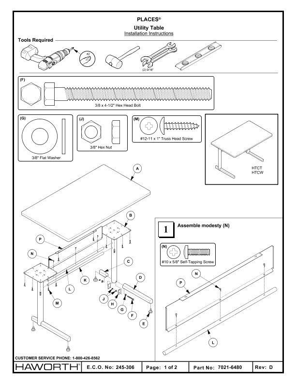 PLACES - Utility Table - Installation | Details Page | Haworth