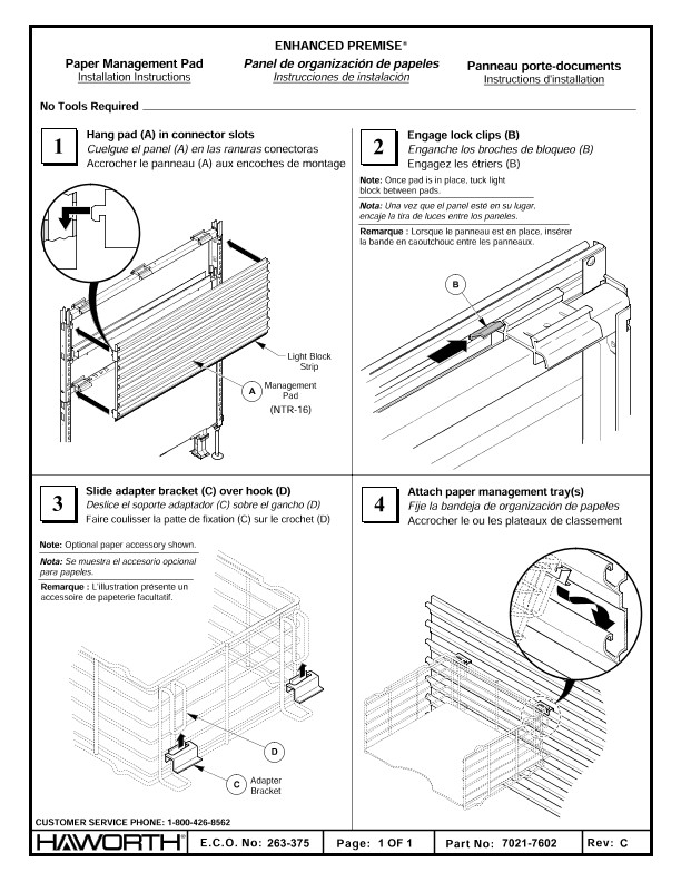 PREMISE - Paper Management Pad - Installation | Details Page | Haworth