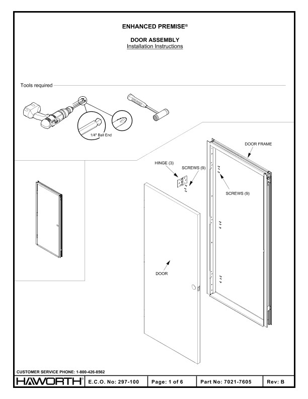 PREMISE - Door Assembly - Installation | Details Page | Haworth