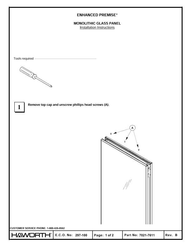 PREMISE - Monolithic Glass Panel - Installation | Details Page | Haworth