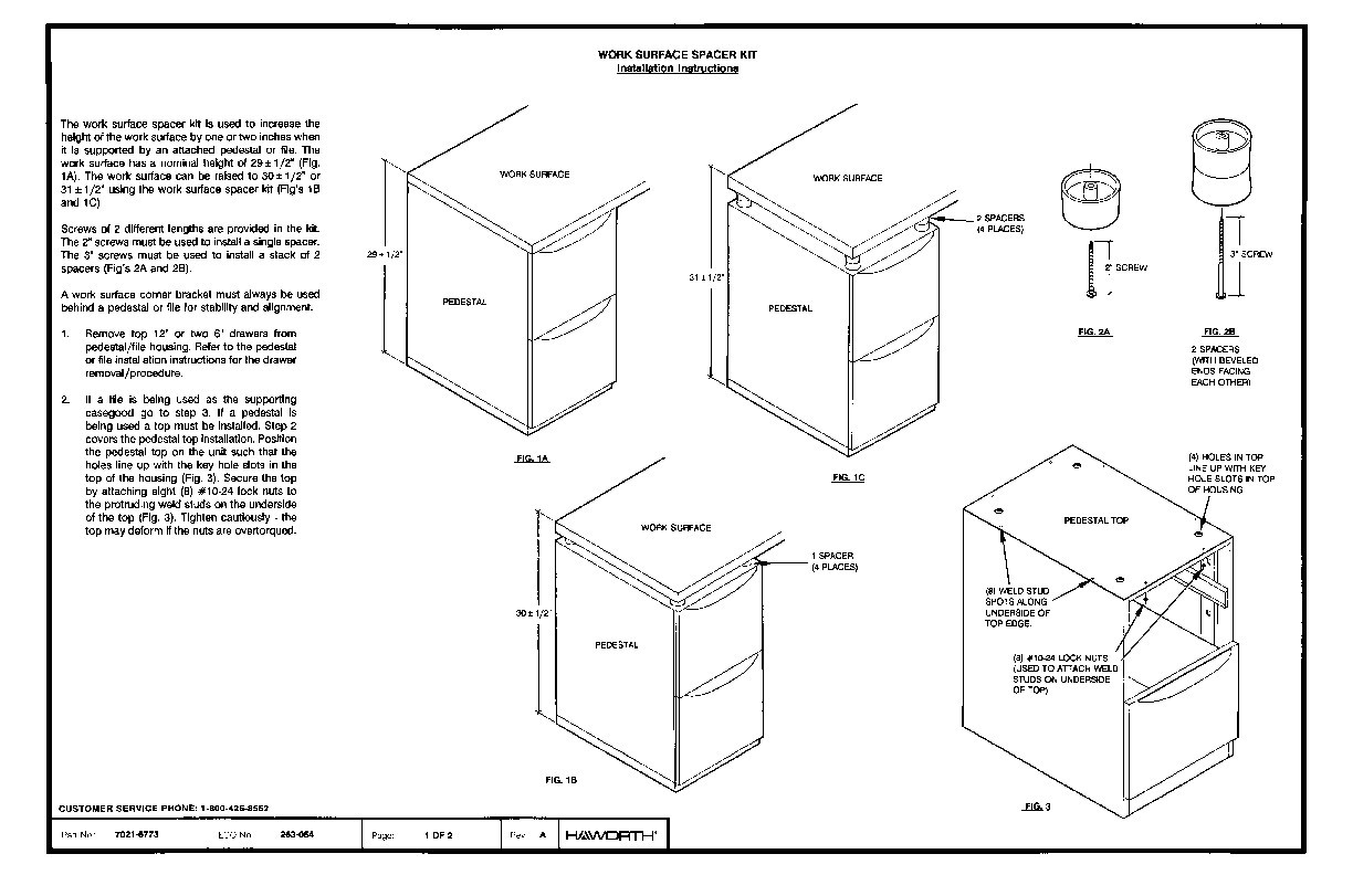 Work Surface Spacer Kit - Installation | Details Page | Haworth