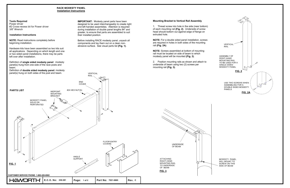 RACE - Modesty Panel - Installation | Details Page | Haworth