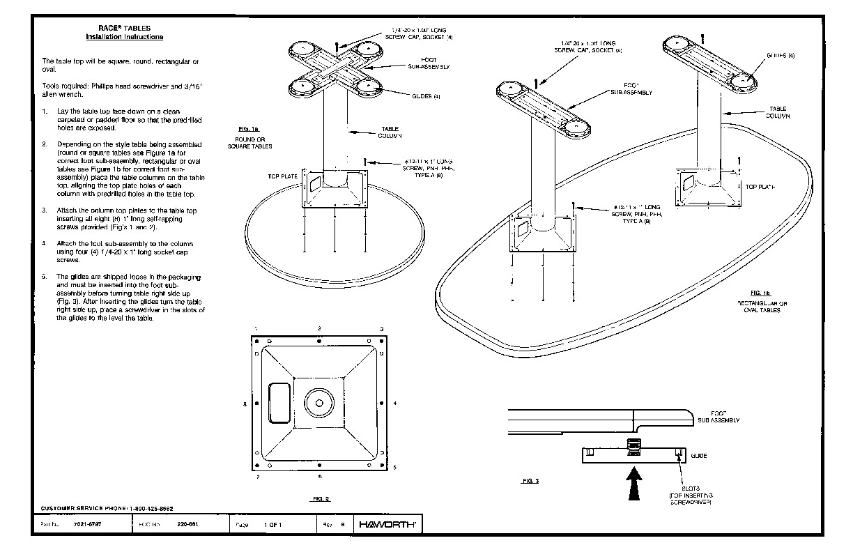 RACE - Tables - Installation | Details Page | Haworth