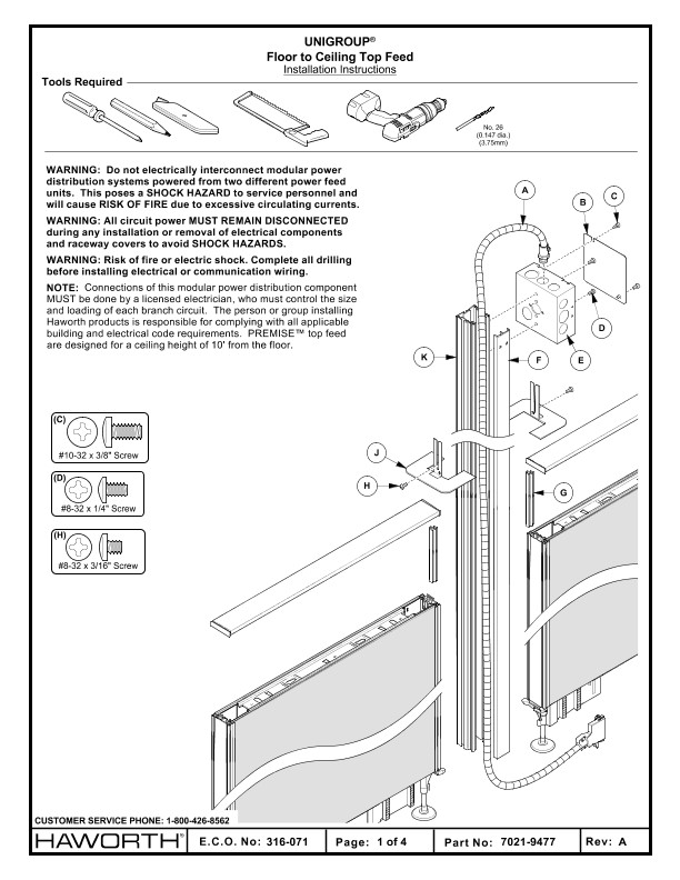 UniGroup - Floor to Ceiling Top Feed - Installation | Details Page ...