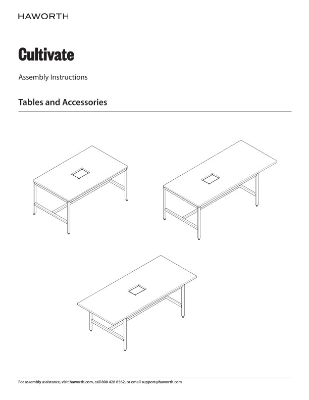 Cultivate - Tables and Accessories - Assembly Instructions | Details ...