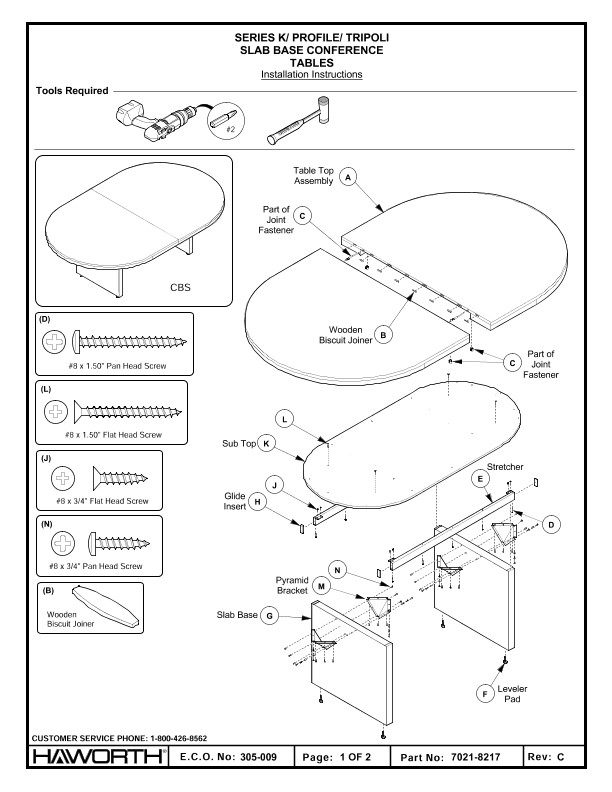 Series K/Profile/Tripoli - Slab Base Conference Tables - Installation ...