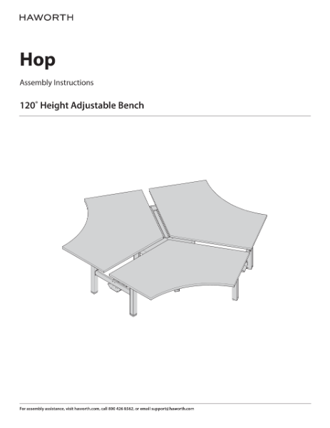 Hop - 120° Adjustable Tables - Installation | Details Page | Haworth