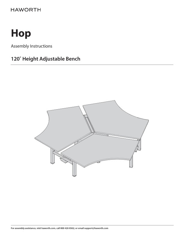 Hop - 120° Adjustable Tables - Installation | Details Page | Haworth