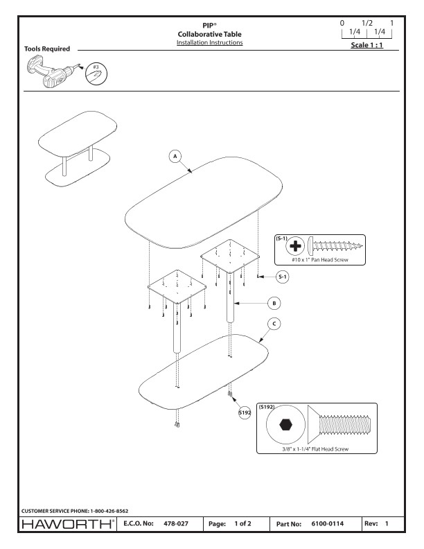 Pip Collaborative Table | Details Page | Haworth