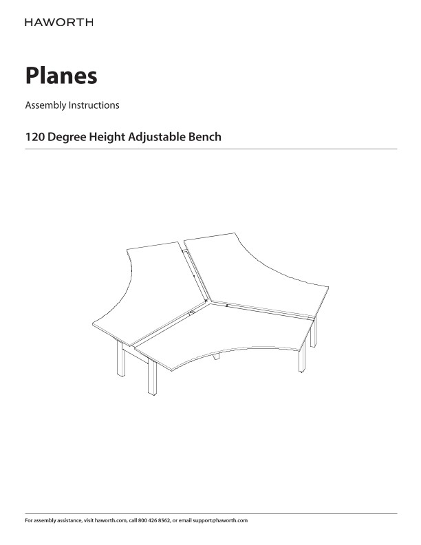 Planes - 120 Degree Height Adjustable Bench Installation | Details Page ...