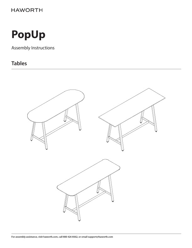 PopUp - Tables - 6100-0090 Installation | Details Page | Haworth