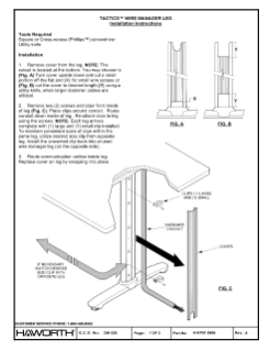 Tactics - Wire Manager Leg - Installation | Details Page | Haworth