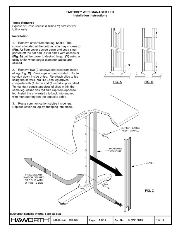 Tactics - Wire Manager Leg - Installation | Details Page | Haworth