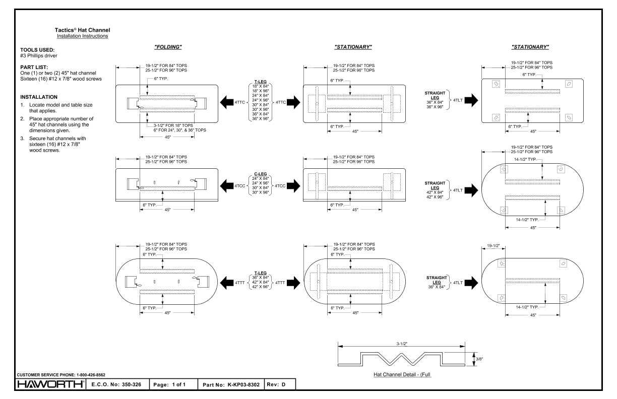 Tactics - Hat Channel - Installation | Details Page | Haworth