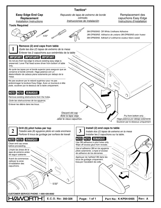 Tactics - Easy Edge End Cap - Installation | Details Page | Haworth
