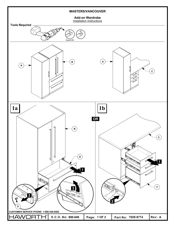 Masters Series/Vancouver - Add-on Wardrobe - Installation | Details ...