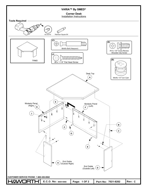 Varia - Corner Desk - Installation | Details Page | Haworth