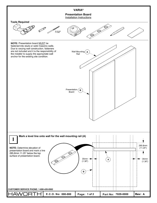 Varia - Presentation Board - Installation | Details Page | Haworth