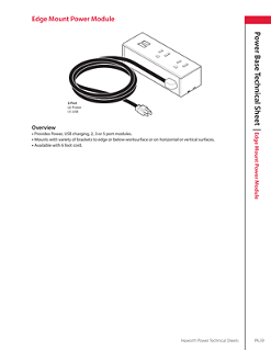 Edge Mount Power Module - Haworth Power Technical Sheet | Details Page ...