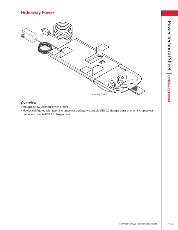 Hideaway Power - Haworth Power Technical Sheet | Details Page | Haworth
