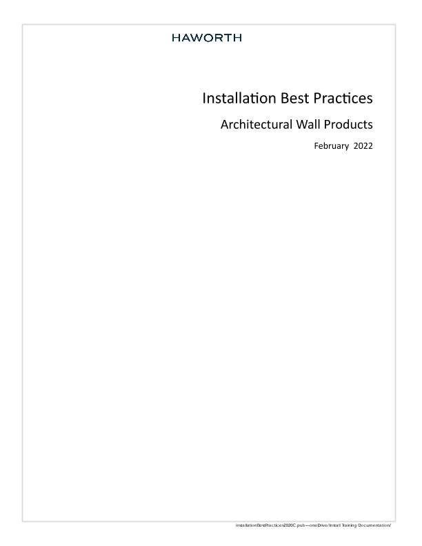 Installation Best Practices | Details Page | Haworth