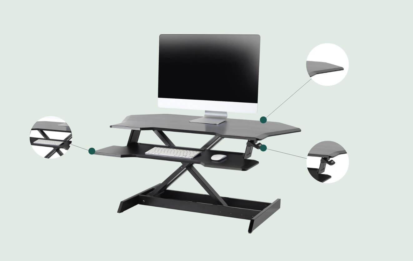 Ergotron WorkFit Corner Standing Desk Converter - Haworth Store